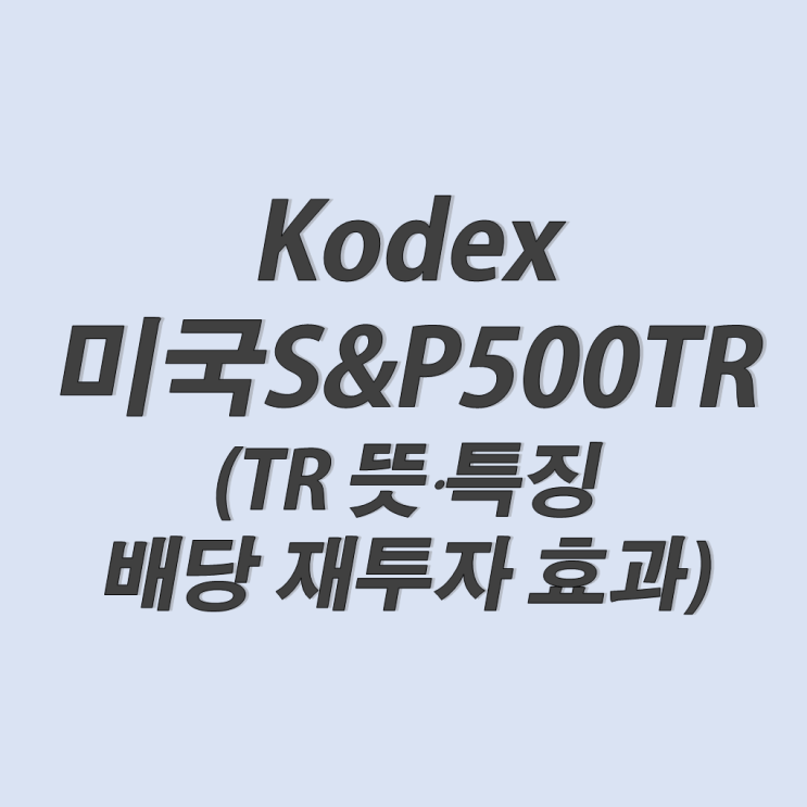 Kodex 미국S&P500TR 배당 투자 (TR 복리효과 보는 법) : 네이버 블로그