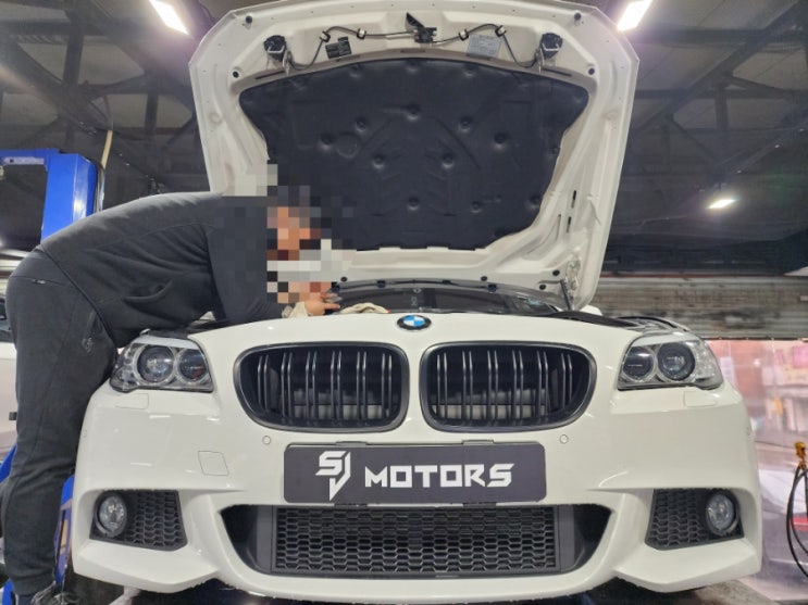 Bmw 520d 3시리즈 4시리즈 동일 F10 머플러 떨림 소음발생 Dpf 자바라 벨로우즈 깨짐 특수 알곤용접 브레이크패드교환
