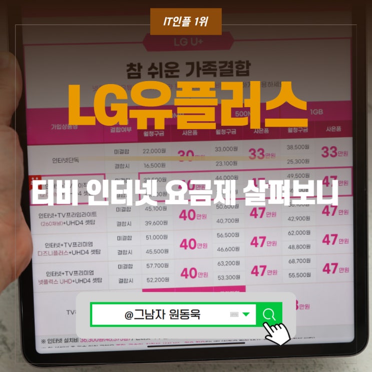 Lg 유플러스 요금제 엘지 유플러스 티비 인터넷 선택 요령 네이버 블로그