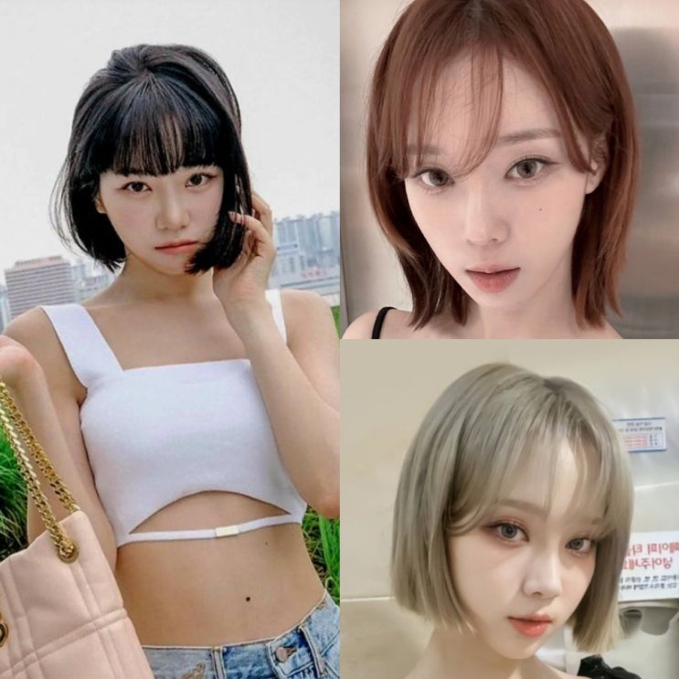 둥근얼굴형 헤어스타일 단발 태슬컷 특징 네이버 블로그