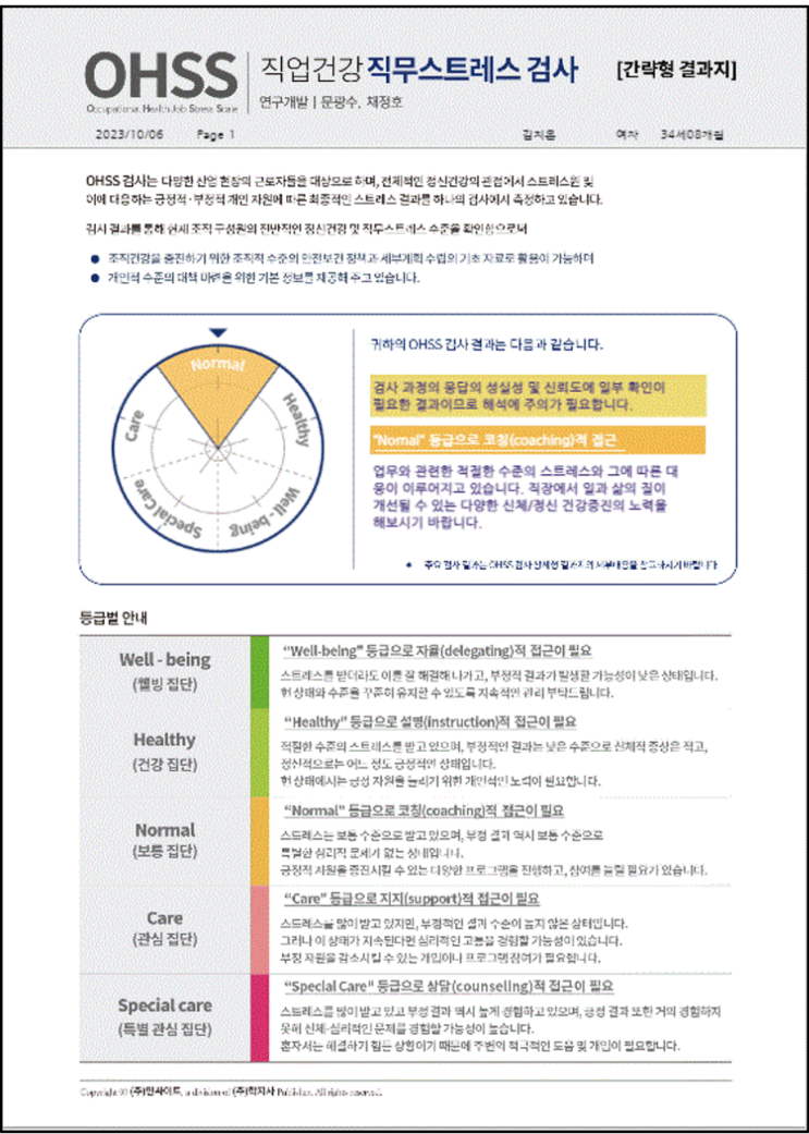 [허그케어] Chapter 14_OHSS 직무 스트레스 검사 기능 : 네이버 블로그