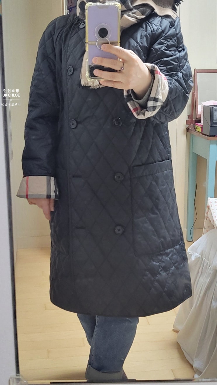 인증샷 📷 버버리 Tything 타이팅 퀼팅 블랙 착샷, 사이즈 피드 감사합니다 ♥ : 네이버 블로그