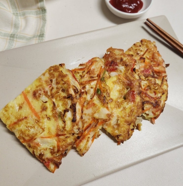 양배추계란전 계란 양배추전 초간단 당근 맛살 양배추부침개 냉장고 파먹기 요리 네이버 블로그