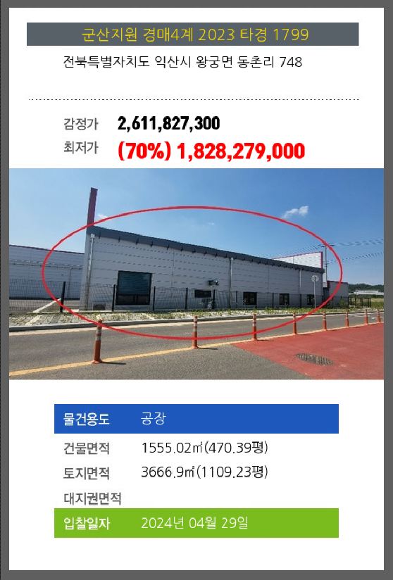 익산공장 경매 익산시 왕궁면 동촌리 748 2023 타경 1799 네이버 블로그