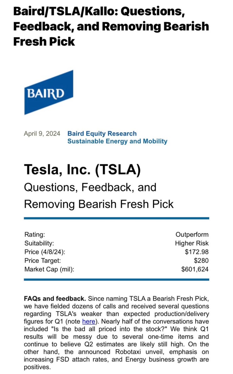 월가 BAIRD, 테슬라 Q&A : 네이버 블로그