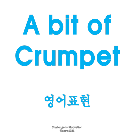[영어표현] A bit of a Crumpet, slang: 유래와 사용법 : 네이버 블로그