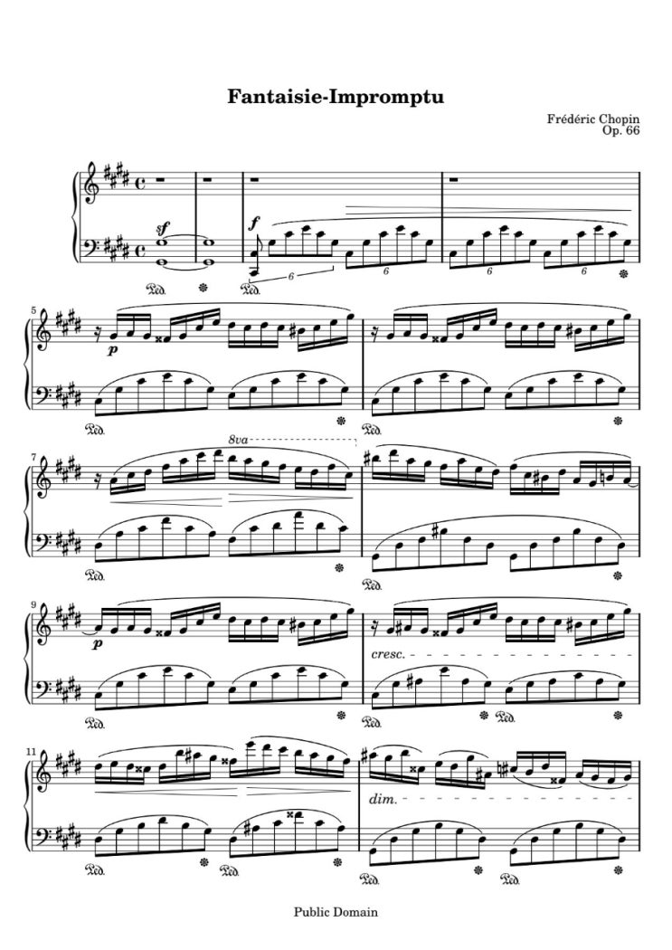 Frederic Chopin Op 66 Fantasie Impromptu 쇼팽 피아노악보 네이버 블로그