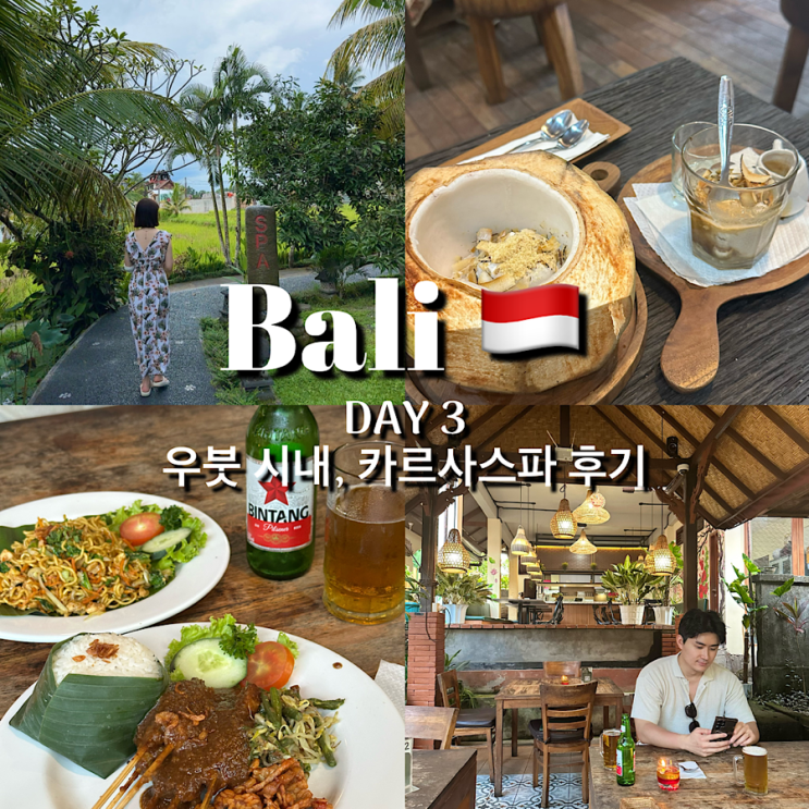 [발리🇮🇩-DAY3] 5박 7일 여행 코스 / 우붓시내, 오토바이 대여, 카르사스파, 우붓스타벅스, 우붓시내, 투키스 코코넛샵 ...