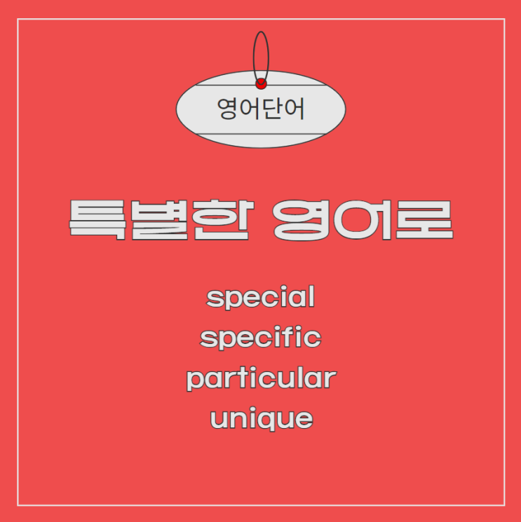 특별한 영어로, special/specific/particular/unique 차이와 뜻 : 네이버 블로그