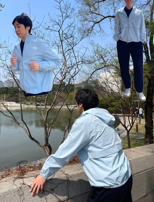 전소미 봄자켓으로 추천하는 노스페이스 화이트라벨 바람막이 고프코어 무드에 밝은 에너지 네이버 블로그