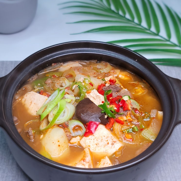 소고기 양지 된장찌개 맛있게 끓이는 법 두부 무 버섯 된장찌개 네이버 블로그