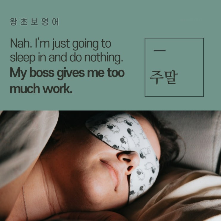 왕초보영어 2174회 | 아니. 나 그냥 늦잠 자고 아무것도 안 할 거야. Nah. I’m just going to sleep ...
