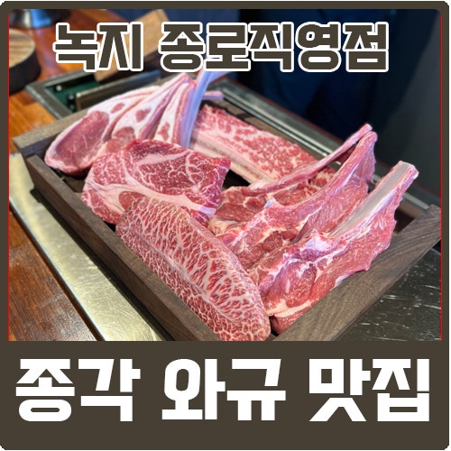 콜키지프리 종각소고기 맛집 녹지 종로직영점 네이버 블로그