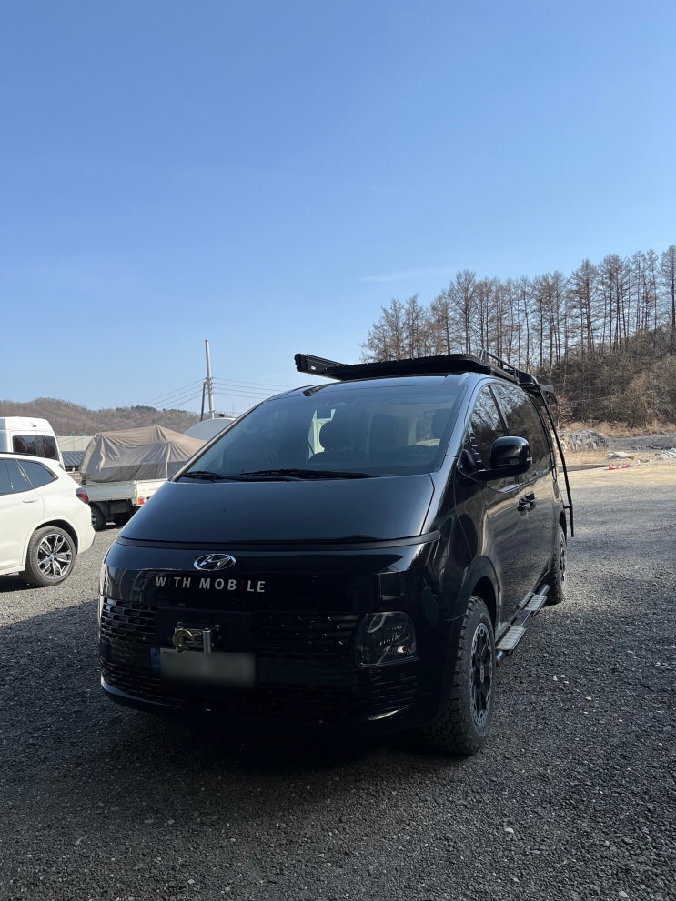 현대 스타리아 루프렉 데크 차박 캠핑카 9인승 투어러 세미 캠핑카 낚시 여행 무시동에어컨 침상 평탄화 대전 근교 캠핑카 제작