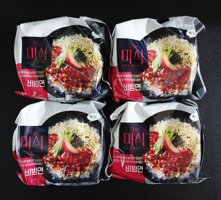 쫄깃한 면발의 하림 더미식 비빔면 138g x 4개입 먹어본 후기 : 네이버 블로그