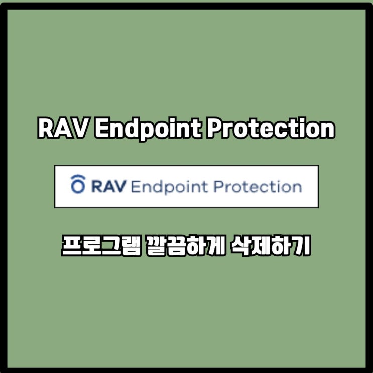RAV Endpoint Protection 깔끔하게 삭제하는 방법 최신 : 네이버 블로그