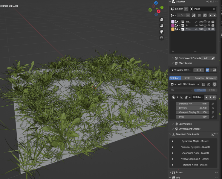 [블렌더] 무료 Gscatter 플러그인 사용방법 : 네이버 블로그