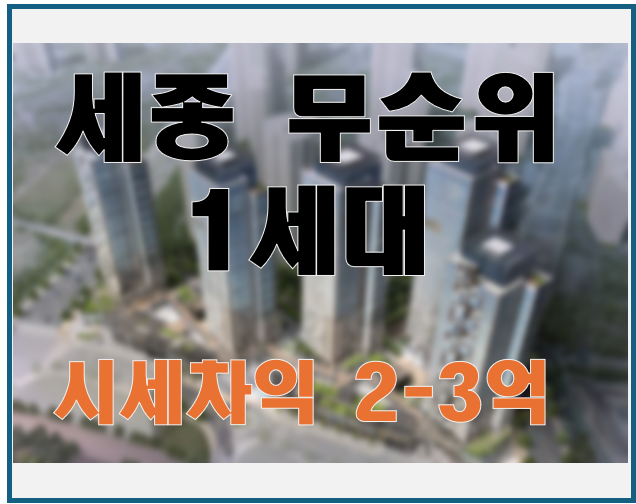 세종 한신더휴 리저브2 무순위 청약 시세차익 2억 네이버 블로그