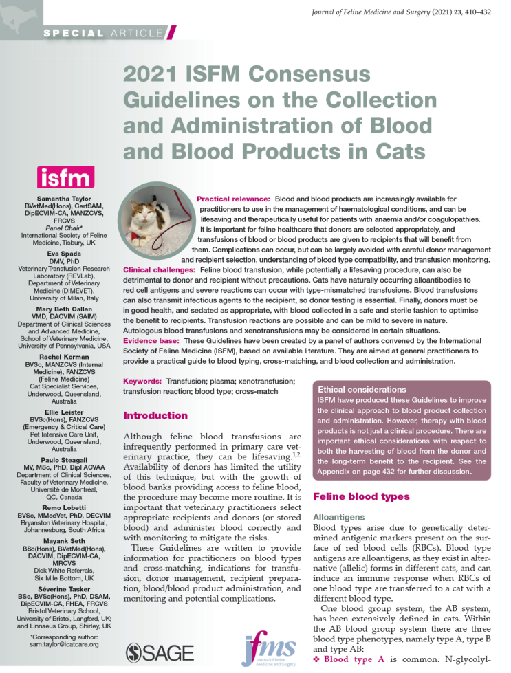 2021 ISFM Consensus Guidelines on the Collection& Administration of ...