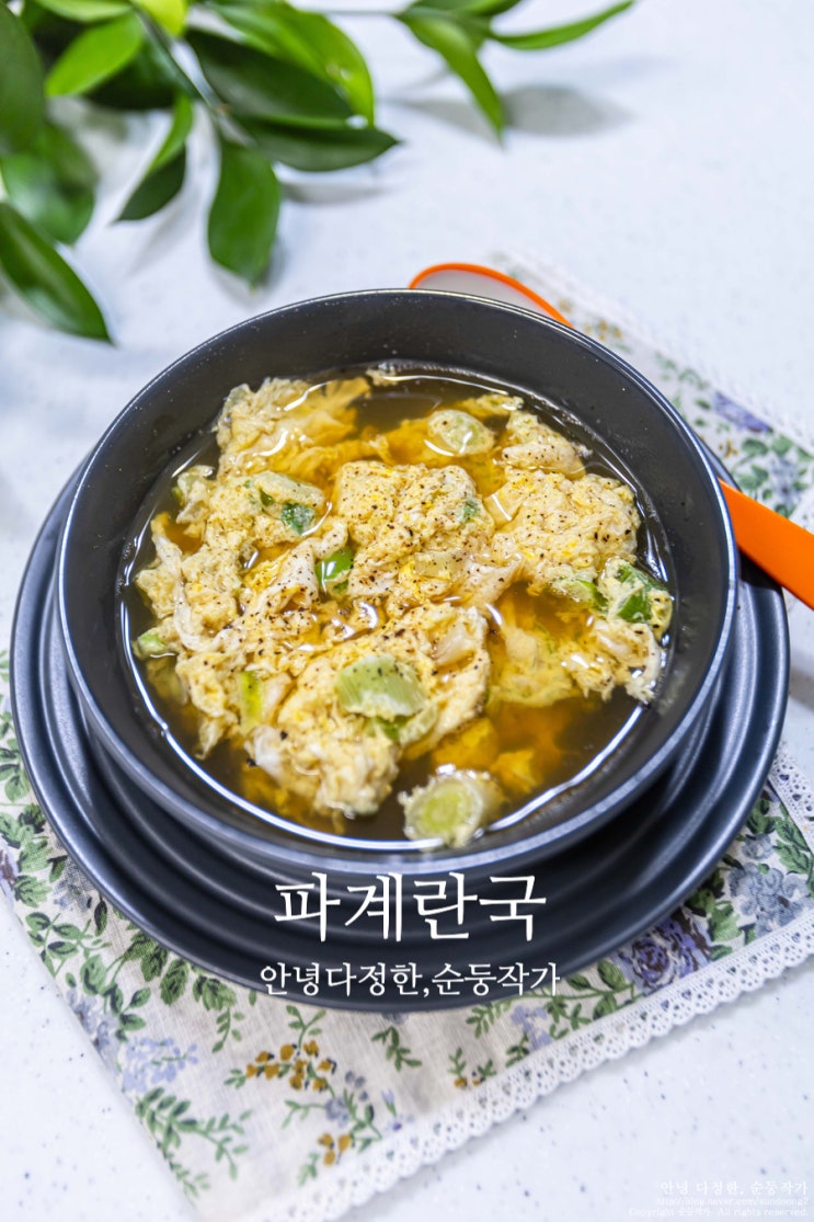 계란국 끓이는법 간단한 아침국 맑은국종류 파계란국 레시피 비빔밥 김밥 먹을 때 딱 네이버 블로그