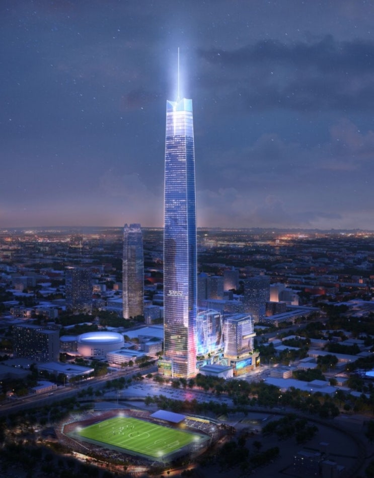오클라호마시티 리전드 타워, 미국 최고층 마천루로 계획. legends tower, oklahoma city to be the ...