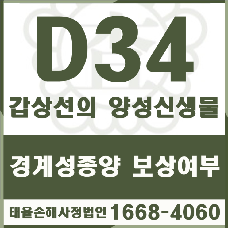 D34 갑상선의 양성신생물 경계성종양 보상될까 네이버 블로그