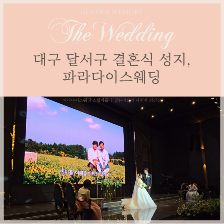 대구 파라다이스 웨딩 컨벤션 스텔라홀 진행영상 공유 사회자 최건진 네이버 블로그