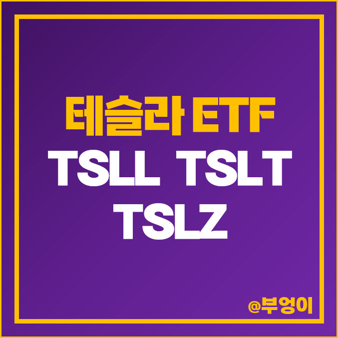 테슬라 주식 미국 레버리지 인버스 ETF TSLL TSLT TSLZ 주가 : 네이버 블로그