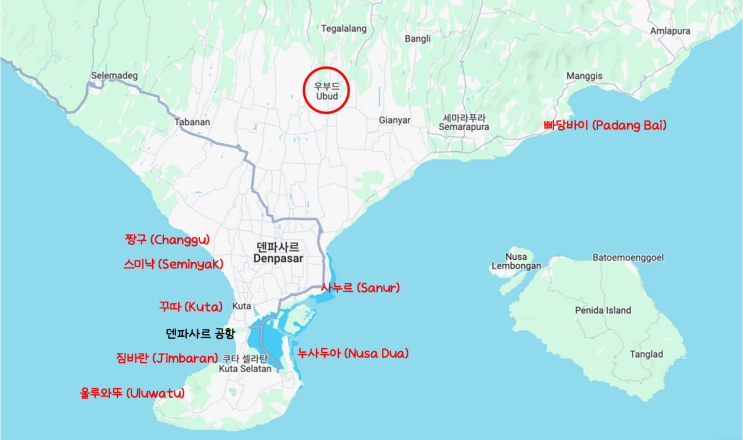 발리 여행 준비 발리 지도 지역 특징 정리 및 추천 네이버 블로그