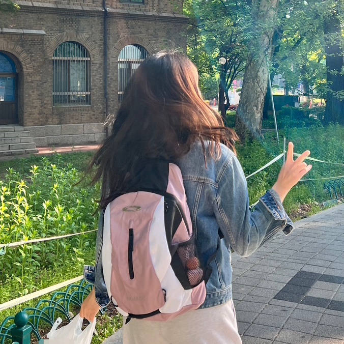 내돈내산) NOIAGO 노이아고 백팩 NOI1233 멀티 로고 백팩 핑크 무신사 대학생 노트북가방 추천!! : 네이버 블로그