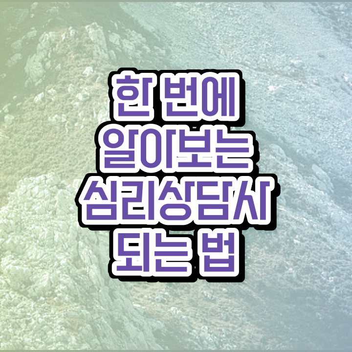 성인심리상담센터 비용 심리상담사 자격증 합격정보 체크 네이버 블로그