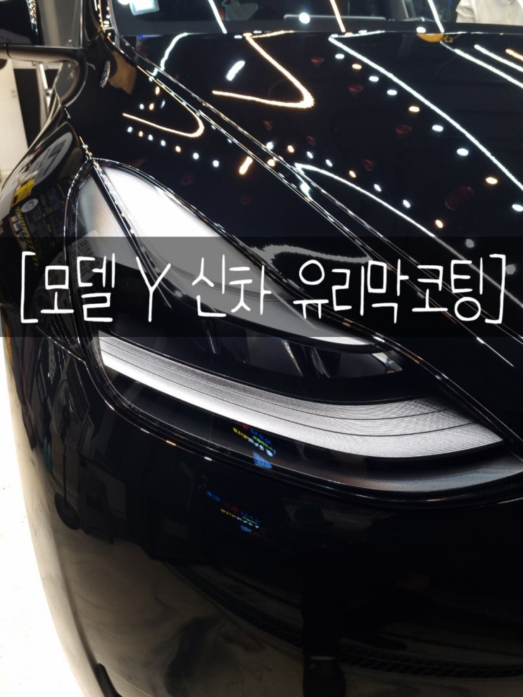 부산 유리막코팅 테슬라 모델 Y 신차 유리막 코팅 신차 도장면 워터스팟 네이버 블로그