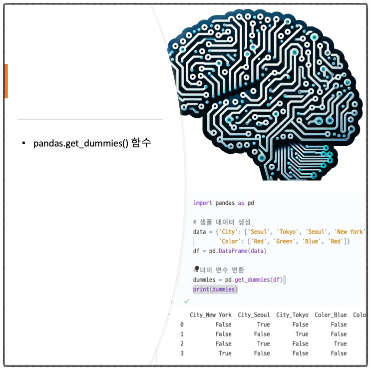 범주형 데이터를 더미 변수로 변환하는 방법 (With. Pandas get_dummies) : 네이버 블로그