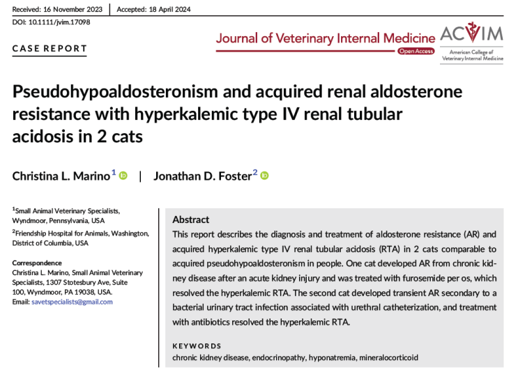 Pseudohypoaldosteronism and acquired renal aldosterone resistance with ...
