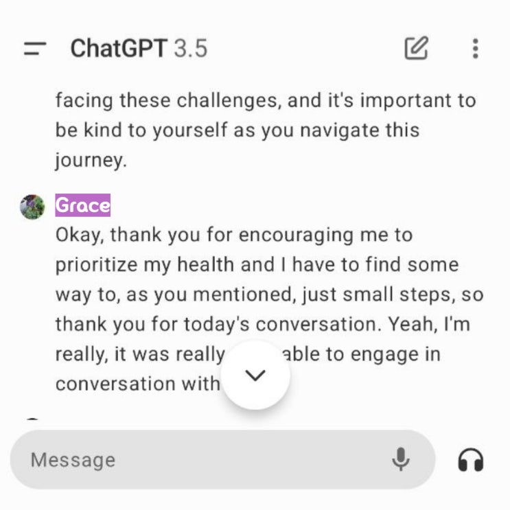 240505 Grace 프로갓생러💜방에 누워서 ChatGPT랑 이야기하기 weather-related joint pain 'ChatGPT 영어공부법' 포스팅 예약👌 ...