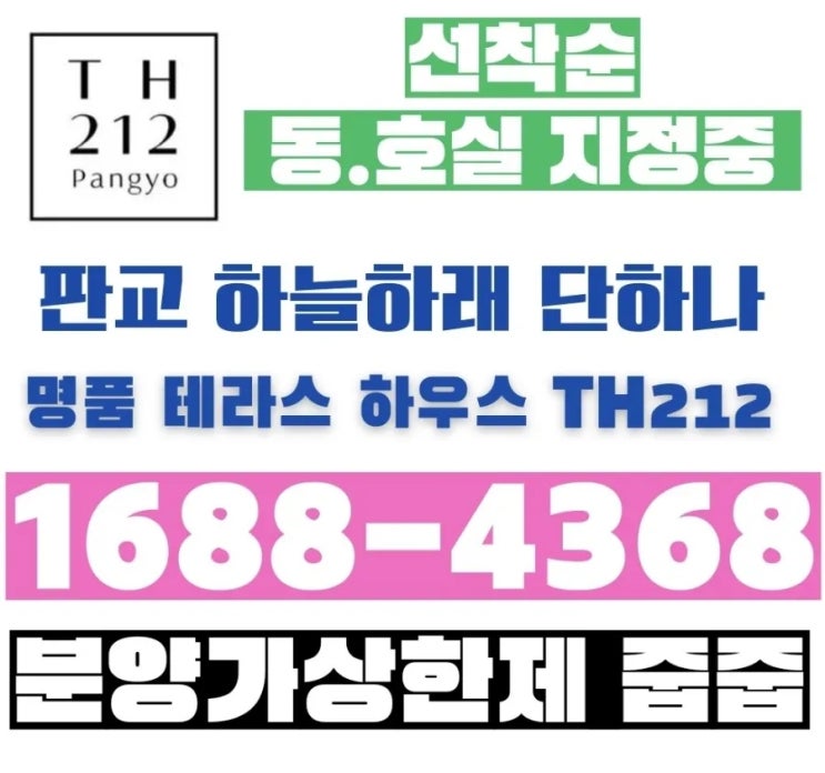 ️갖고싶은집, 살고싶은집 판교 대장동 명품주거단지 테라스하우스 TH212 방문예약 1688-4368 ️ : 네이버 블로그
