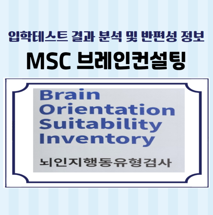 Msc 브레인컨설팅 테스트 결과 분석 및 반편성 후기 네이버 블로그