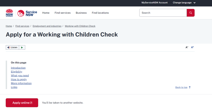 [호주병원 취업] NSW WWCC (Working With Children Check) 신청하기 : 네이버 블로그