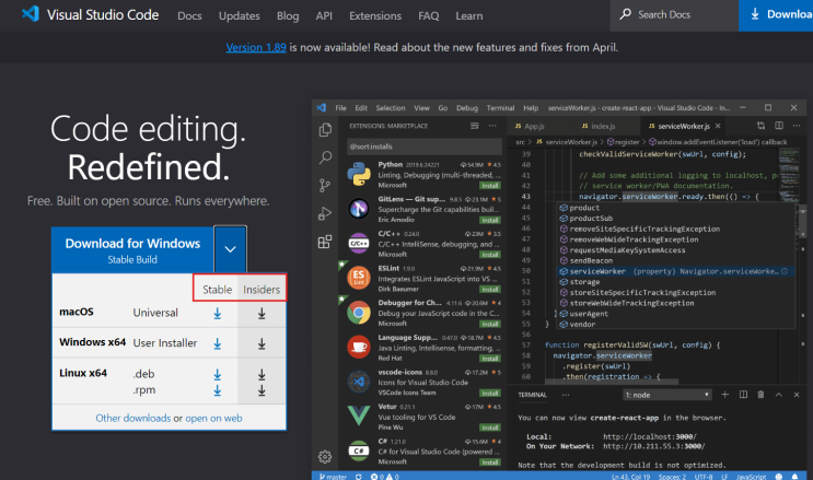 Visual Studio Code 설치 Stable, Insiders 차이 : 네이버 블로그