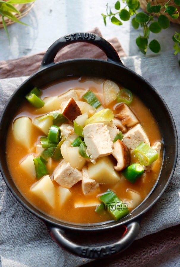 두부된장찌개 맛있게 끓이는법 감자된장찌개 레시피 재료 네이버 블로그