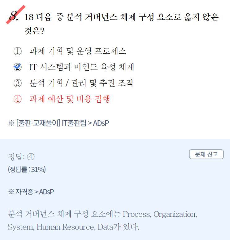 데이터 분석 준전문가 ADsP 41회 가채점하기(후기, 교재추천) : 네이버 블로그