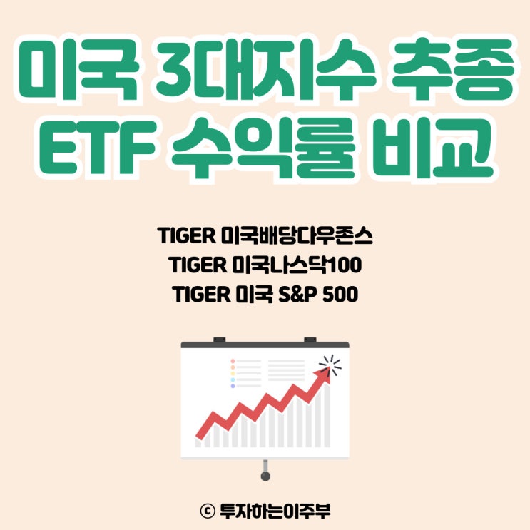 TIGER 미국배당다우존스, 미국나스닥100, 미국S&P500 ETF 3종 수익률 비교 : 네이버 블로그