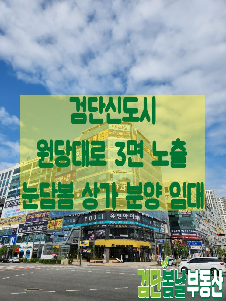 검단신도시 원당대로변 코너 노출 눈담봄 상가 임대 정보 네이버 블로그