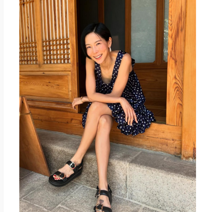 슈콤마보니 김나영 여자 여름 코디 샌들 추천 And 도트 원피스 네이버 블로그
