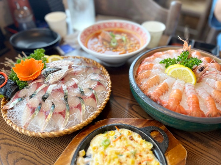 제주 한림 맛집 제주도 딱새우회 고등어회 맛난 뷰가 좋은 제주의노을 한림협재점 네이버 블로그