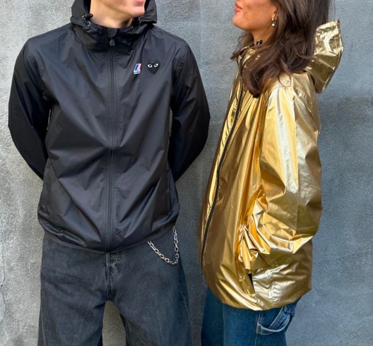 착용컷 추가/ 24SS NEW) 꼼데가르송 PLAY x 까웨 집업 바람막이 자켓/ CDG 정품 구매대행 : 네이버 블로그