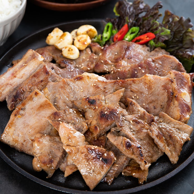 국내산 돼지갈비함량 95 미소그릴 수제 양념 돼지갈비 공구 1팩에 5인분 넉넉한 양 아주 실하고 먹을게 있는 돼지