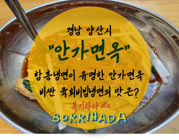 간단한 식사 경남 양산시 안가면옥 오장동함흥냉면 솔직후기 비싼 육회비빔냉면은 양산냉면 맛집의 맛일까💁‍♂️