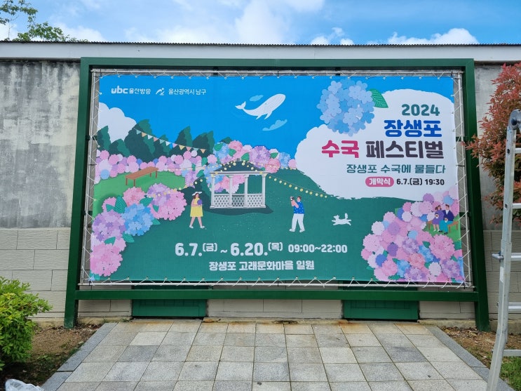 울산 장생포고래문화마을 수국 페스티벌 포토존 현수막 제작 및 설치 네이버 블로그