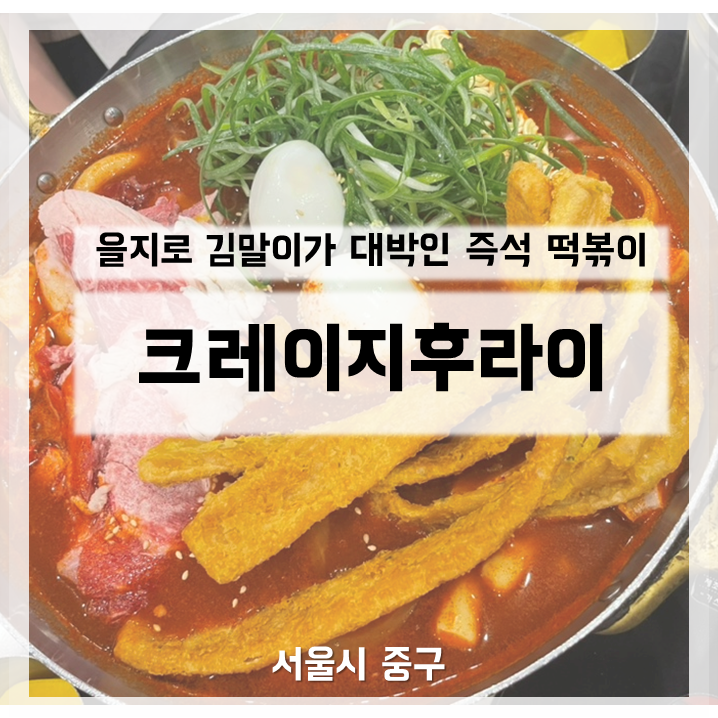 서울 을지로 즉석떡볶이 점심식사 크레이지후라이 센터원점 네이버 블로그